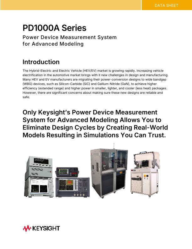 PD1000A Power Device Measurement System for Advanced Modeling PDF Asset Page | Keysight